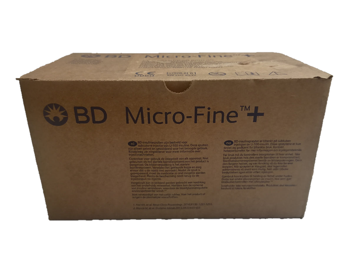 BD Micro-Fine Plus U100 1ml Syringe 0.33mm (29G) x 12.7mm - Box of 200 ...